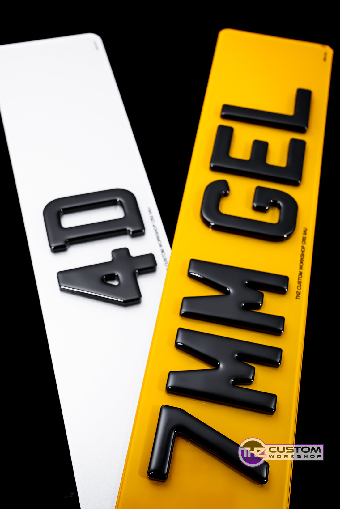 4D Number Plates Set | 4D Gel Number Plates | THZ CUSTOM WORKSHOP